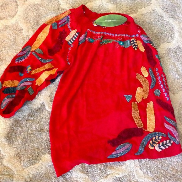 FARM Rio | Dresses | Farm Rio Embroidered Silk One Shoulder Mini Dress ...